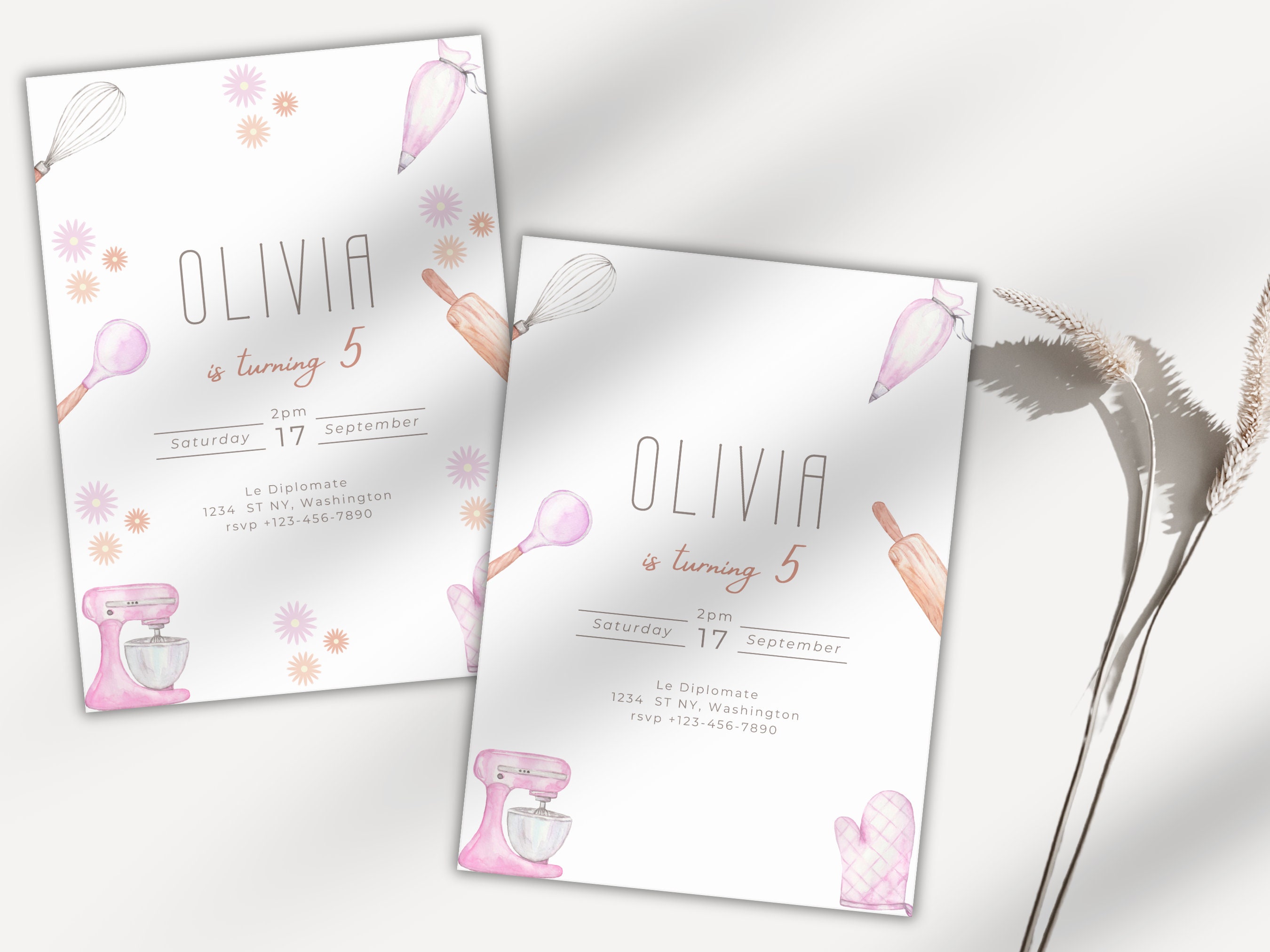 Baking Birthday Party Invitation, Baking Invite, Baking Birthday ...