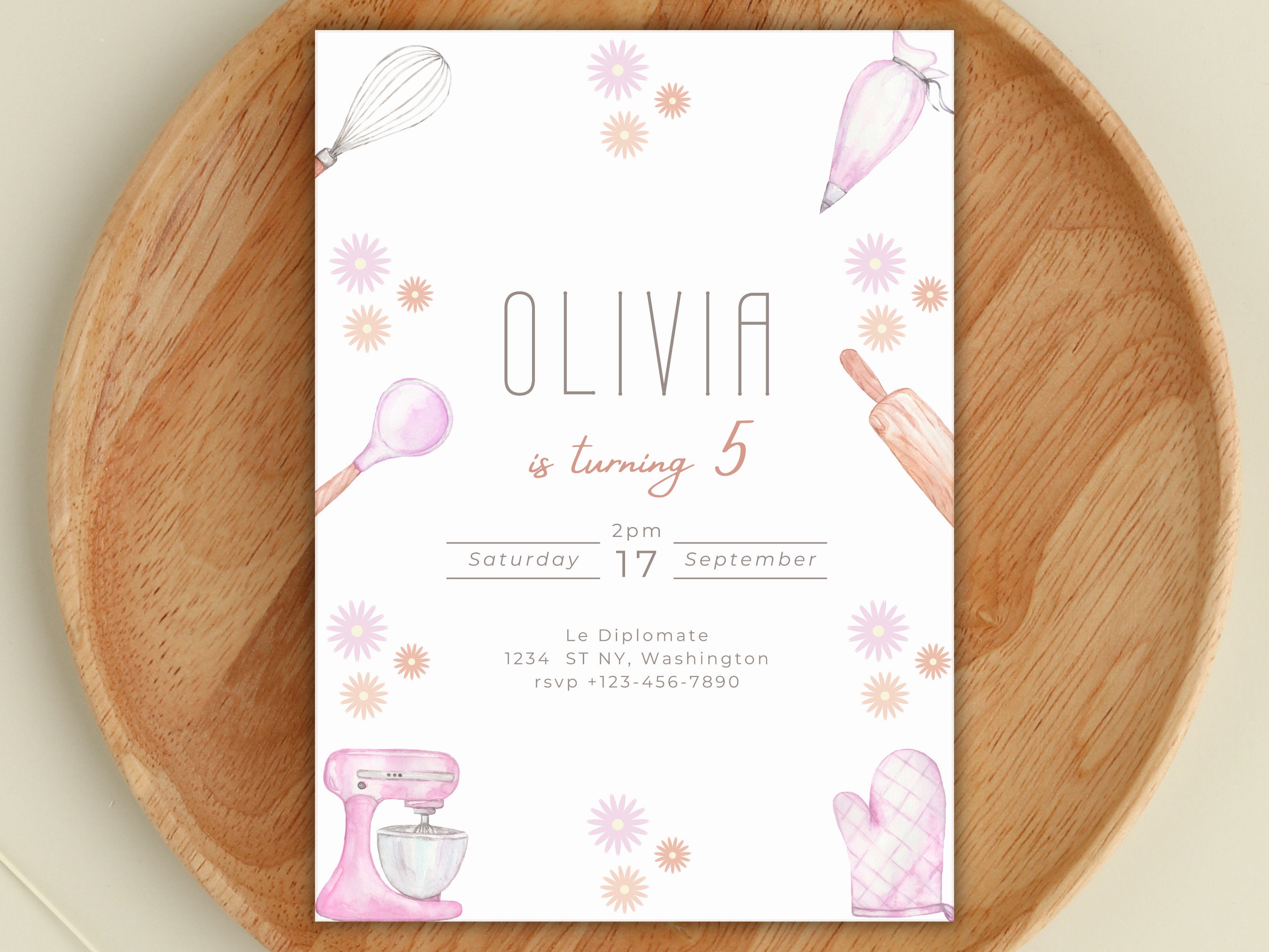Baking Birthday Party Invitation, Baking Invite, Baking Birthday ...