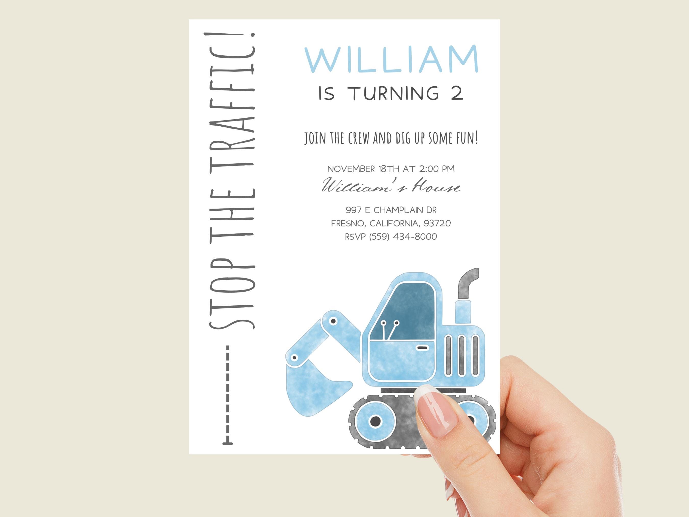 Construction Invitation Construction Birthday Invitations Construction ...