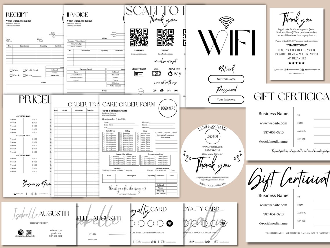 Cake Business Bundle, Bakery Order Form Template, Invoice Template ...