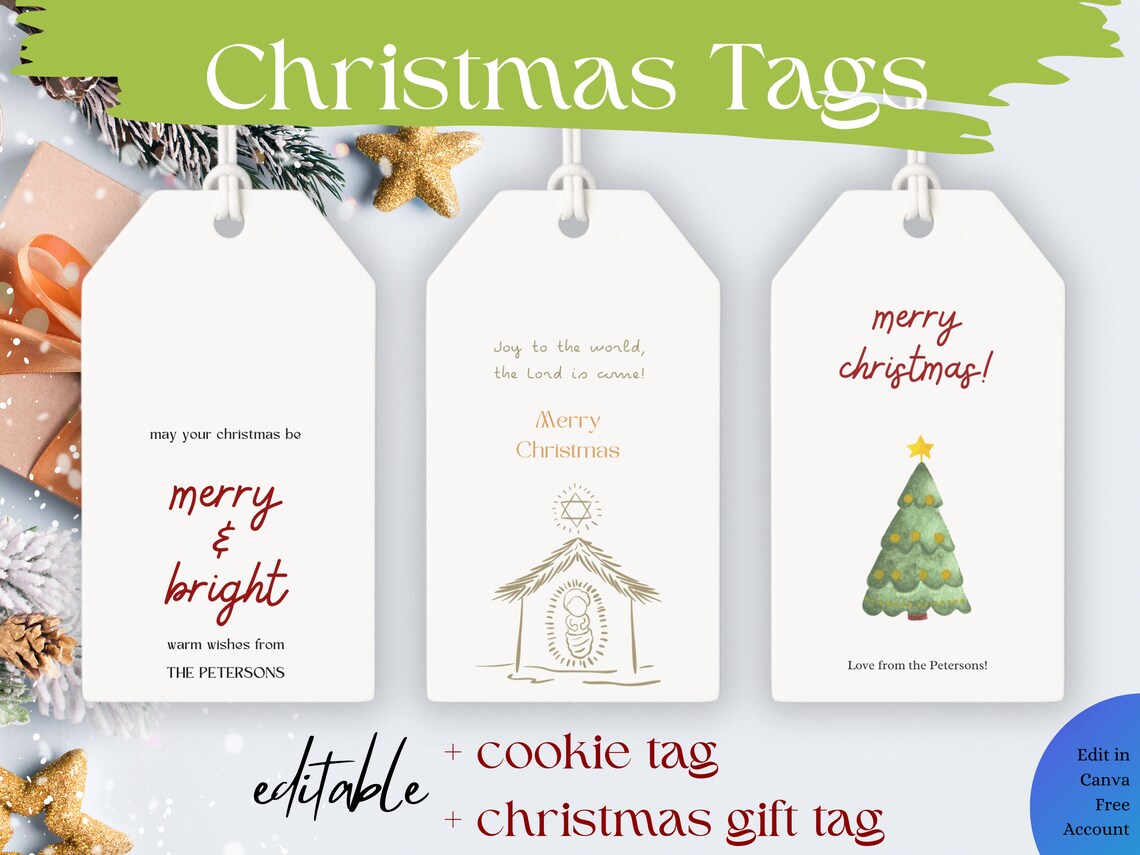 Merry Christmas Gift Tag Printable, Printable Christmas Gift Tag ...