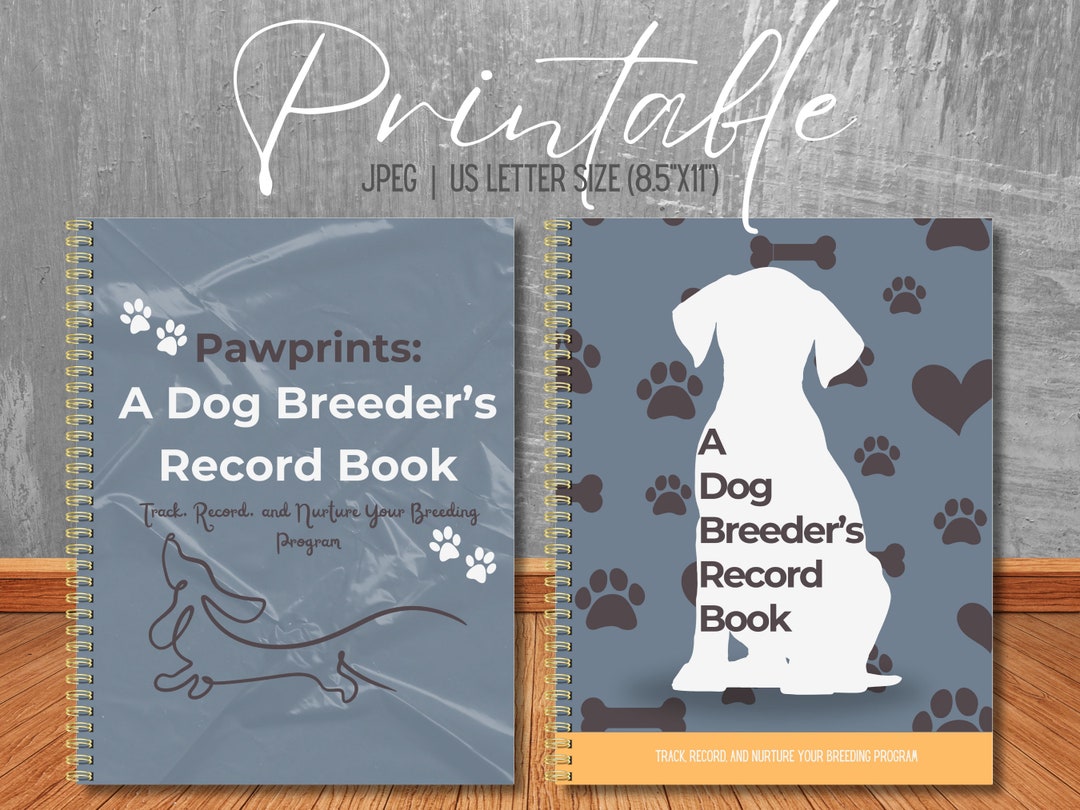 Breeder's Record Book, Printable Breeders Book, Simple Puppy Book ...