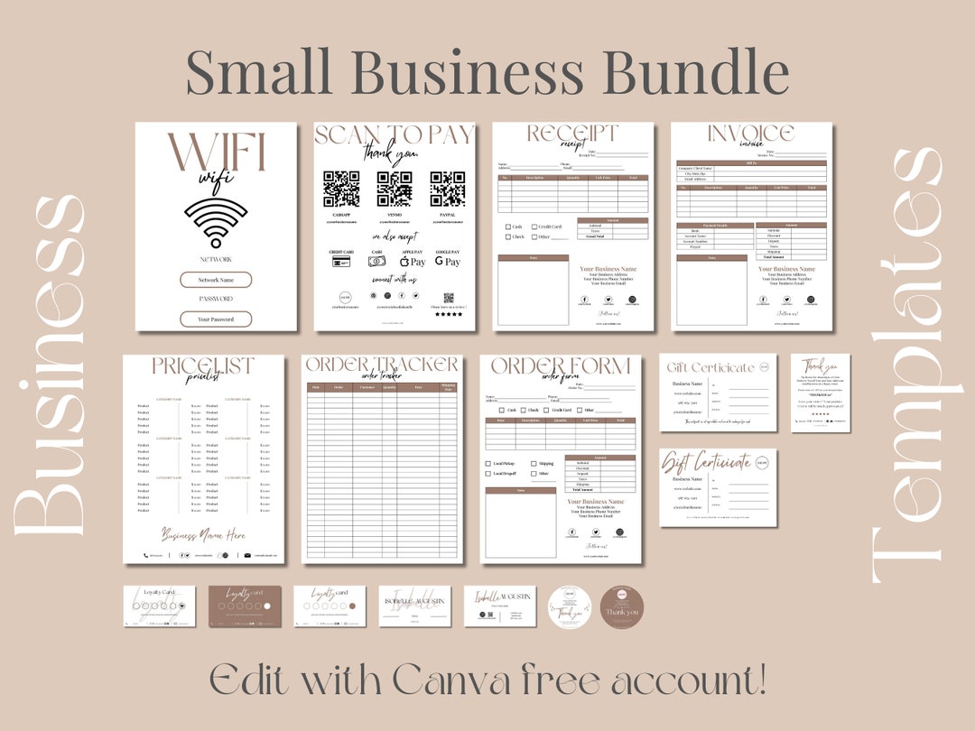 Small Business Bundle, Order Form Template, Invoice Template, Receip ...