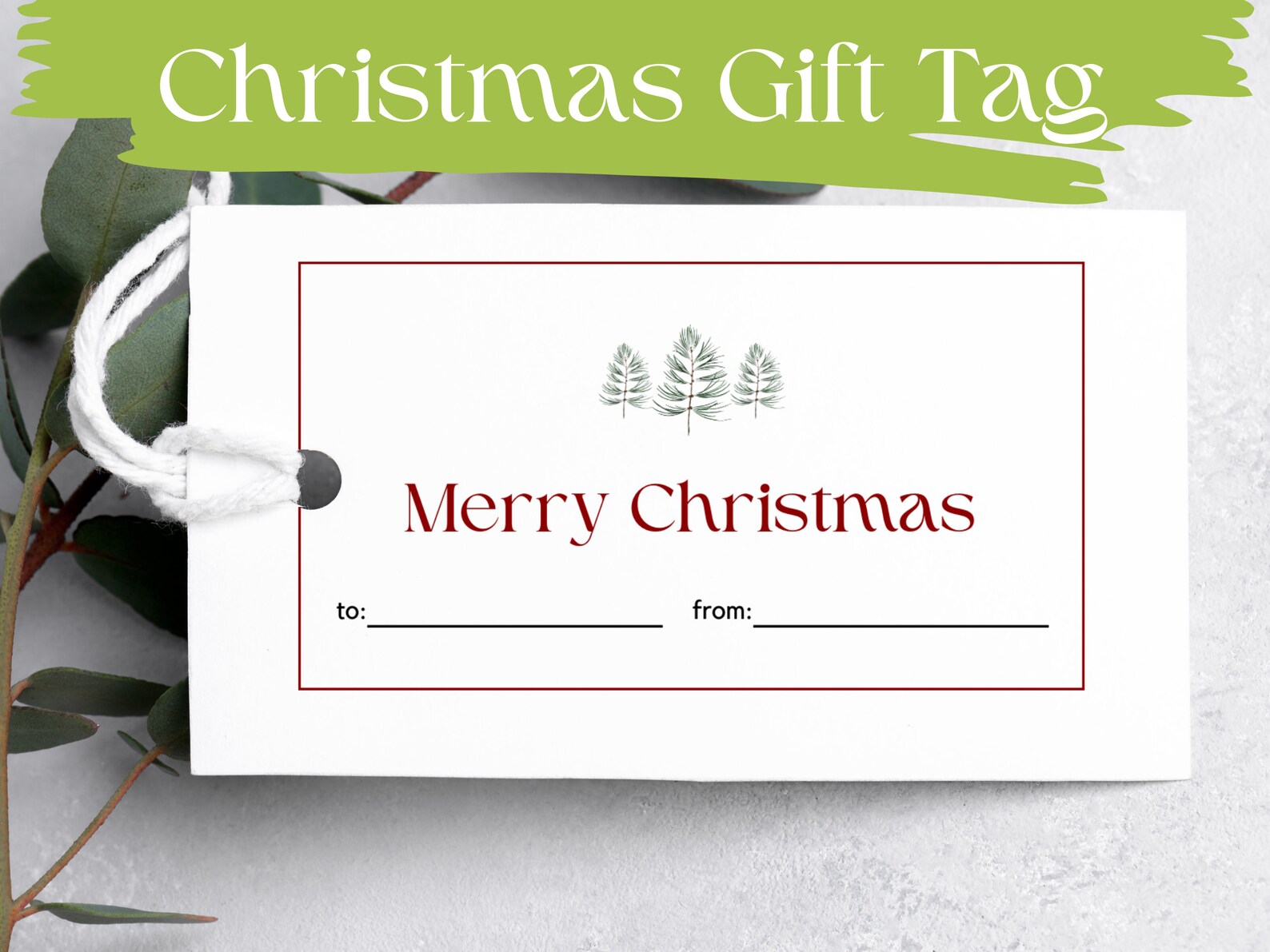 Merry Christmas Gift Tag Printable, Printable Christmas Gift Tag ...
