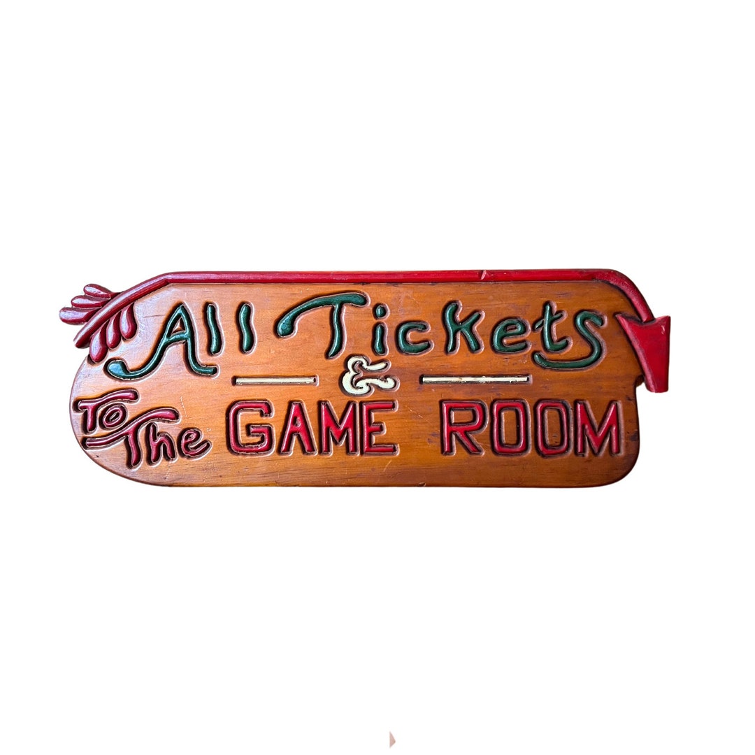 Vintage Wooden Game Room Sign - Etsy