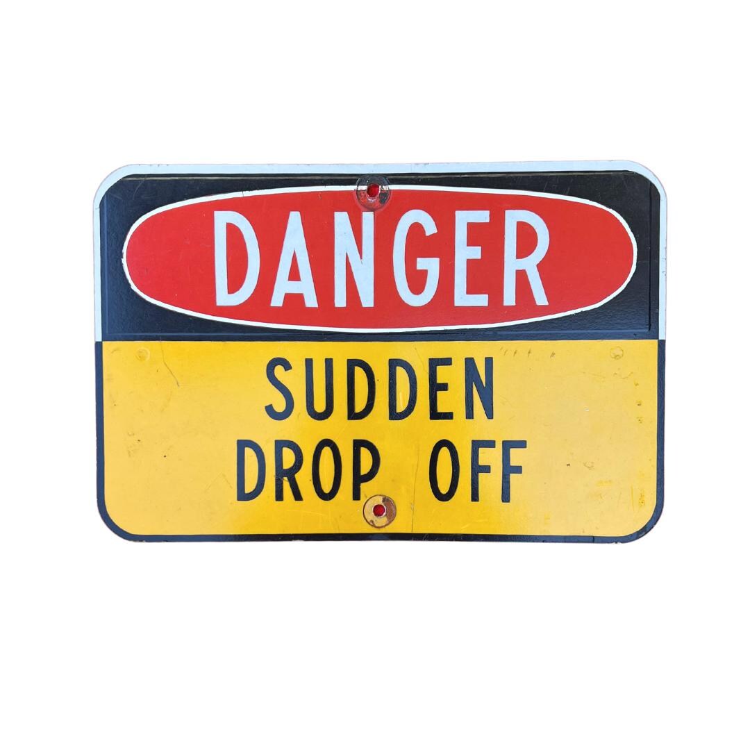 Sudden Drop off Road Sign - Etsy