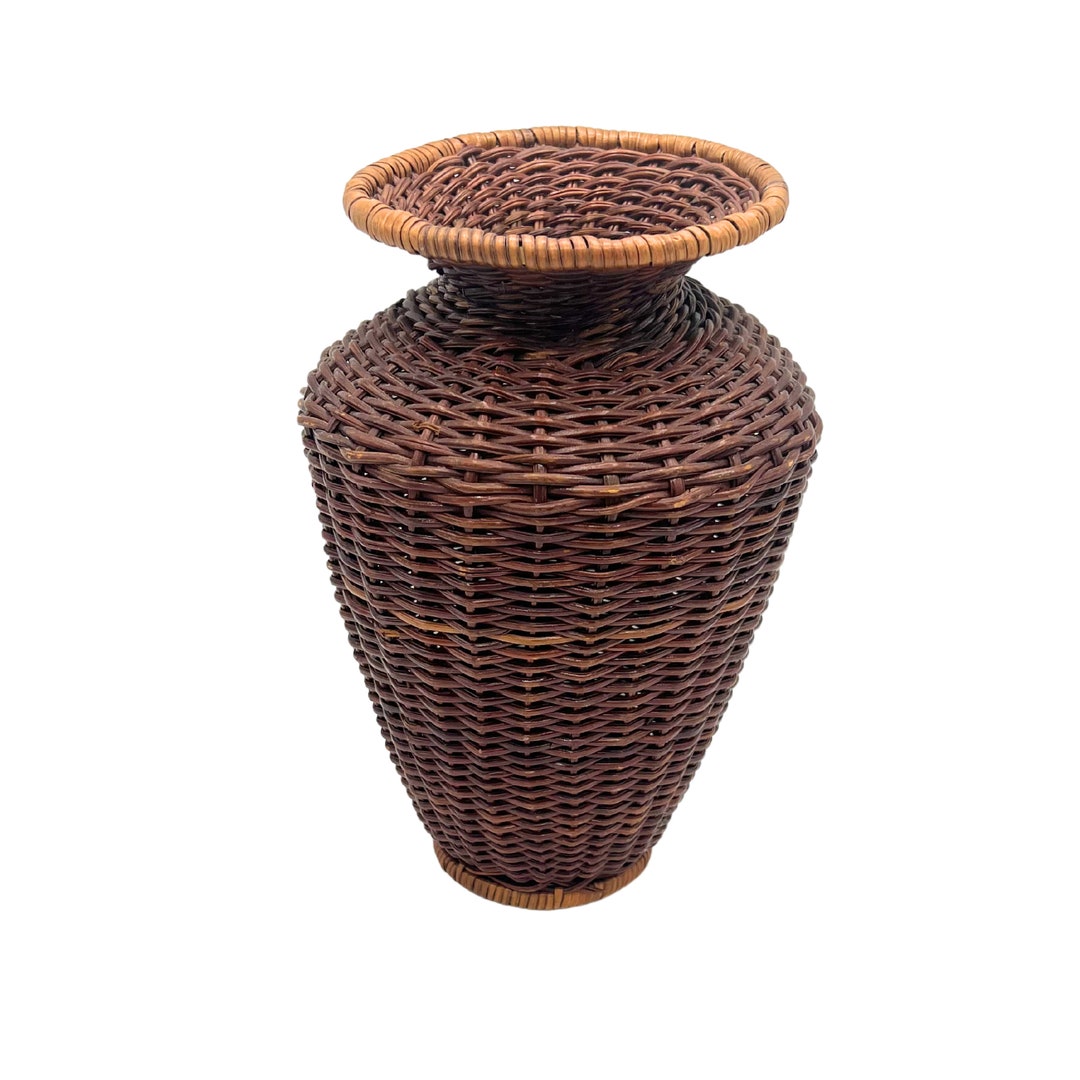 Vintage Wicker Vase - Etsy