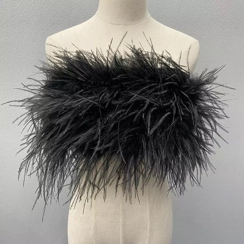 Feather Top, Party Top, Real Ostrich Feather Top, Feather Bride Top ...