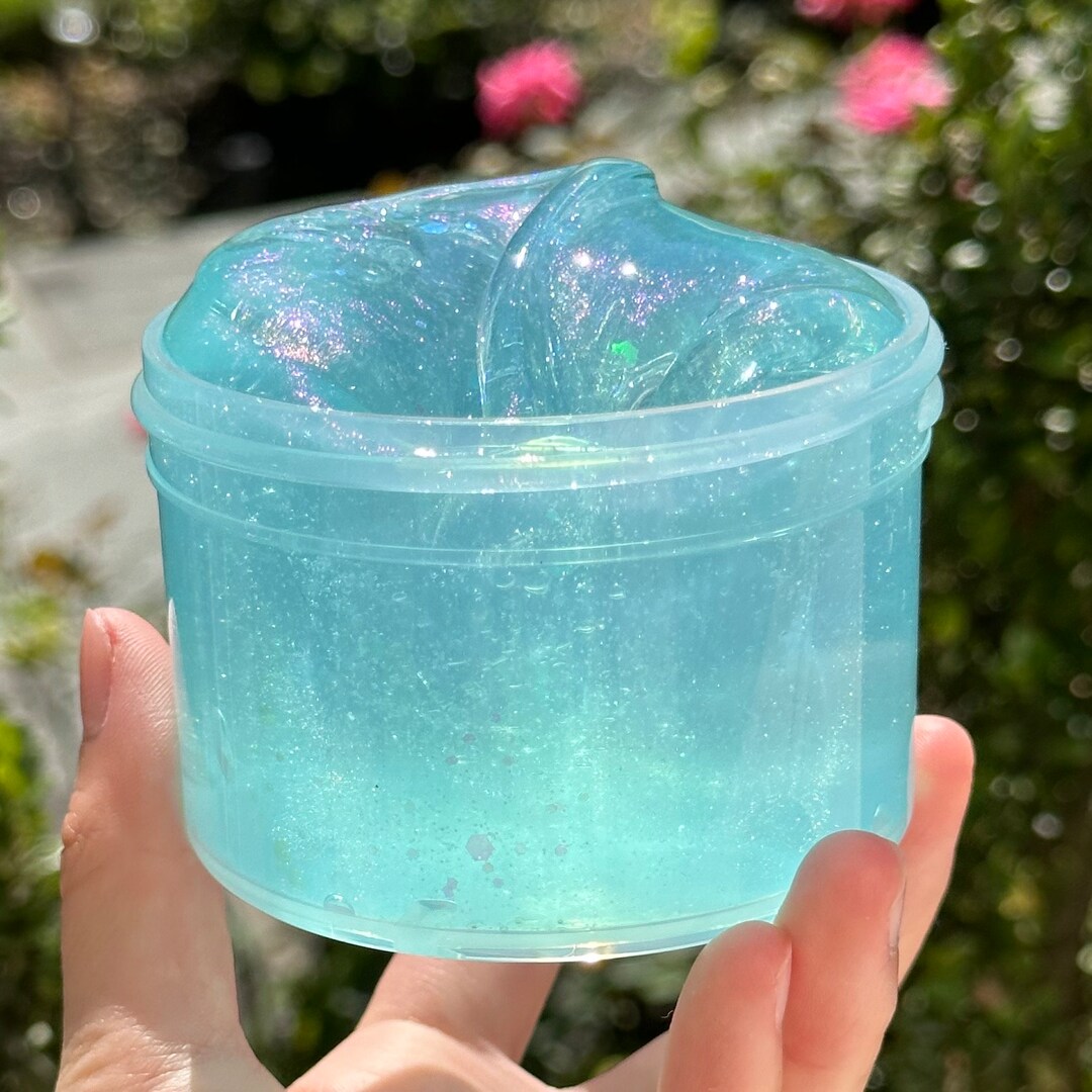 Ocean Shimmer: Blue Clear Slime Coated Clear Slime Scented Slime ...