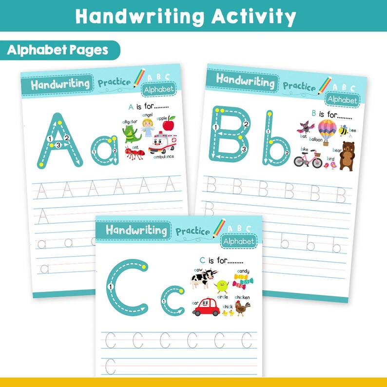 Handwriting Activity, Alphabet Tracing, Home School Curriculum ...