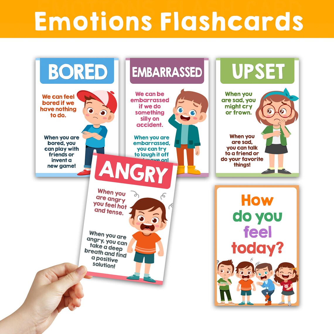 Emotions Flashcards, Feelings Flashcards, How Are You Feeling Today ...