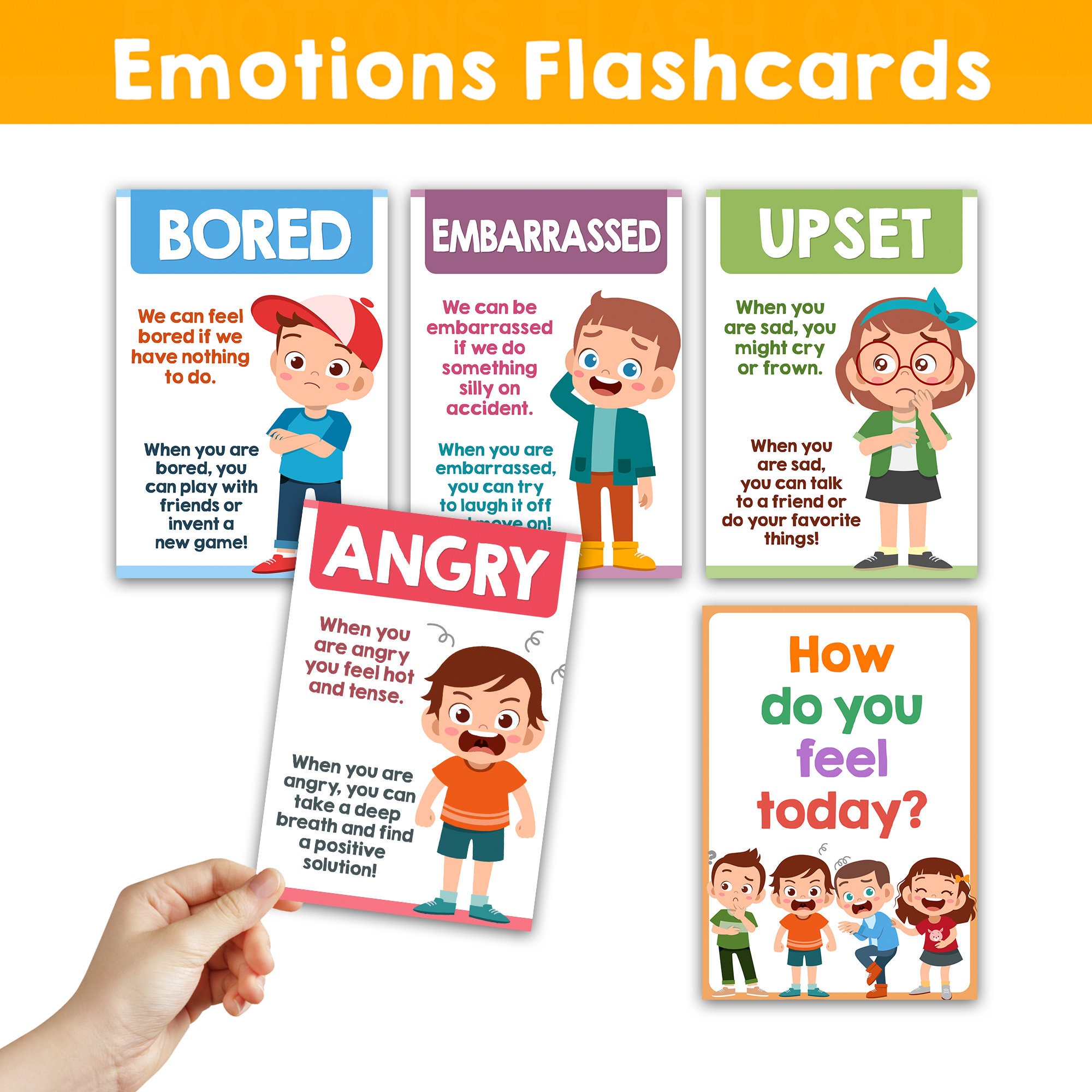 Emotions Flashcards, Feelings Flashcards, How Are You Feeling Today ...