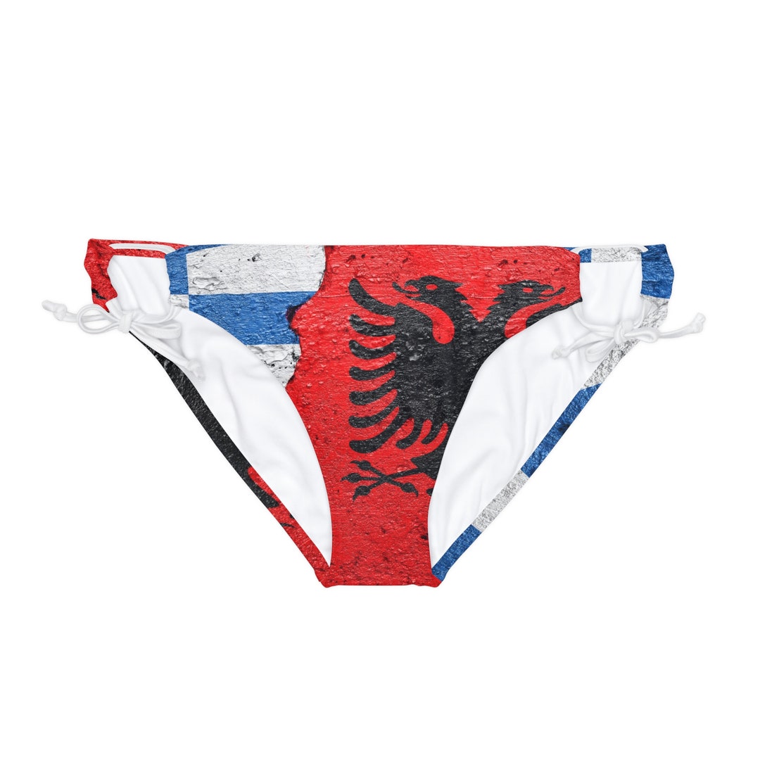 Albania Turkey Flag Loop Tie Side Bikini Bottom (AOP) - Etsy