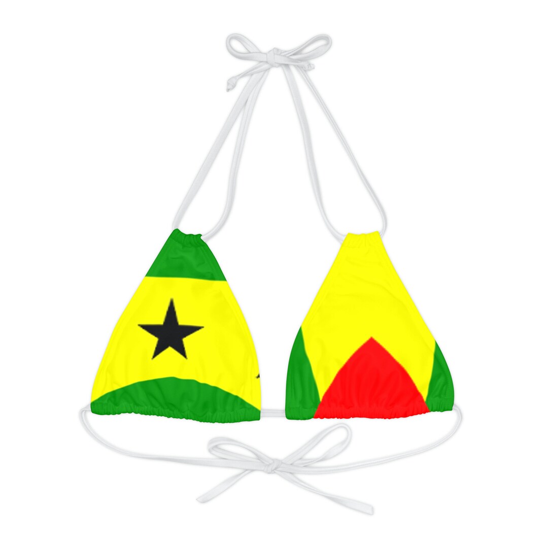 Sao Tome Strappy Triangle Bikini Top (AOP) - Etsy