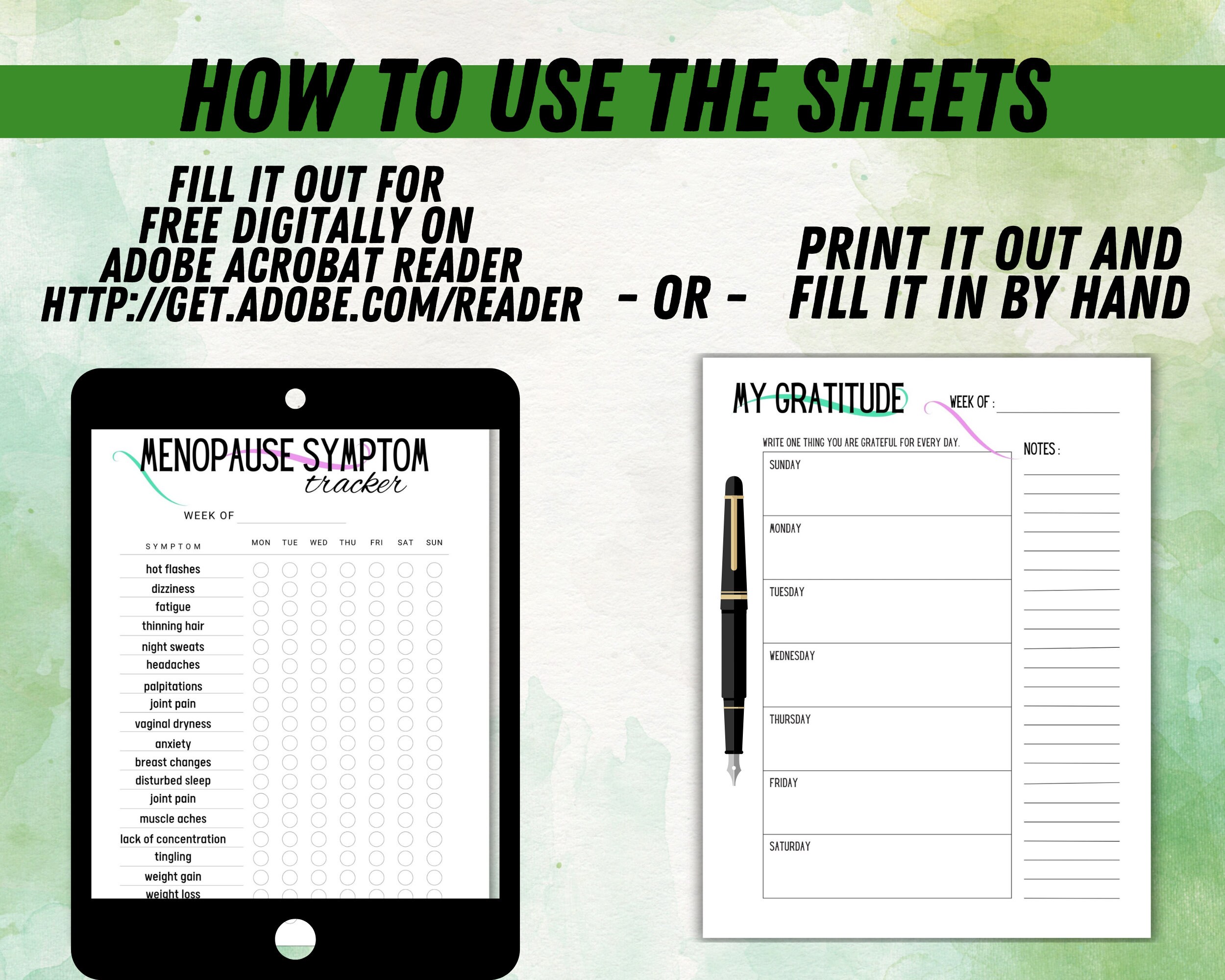 Menopause Tracker, Planner Page, Printable Menopause Sheet, Menopause ...