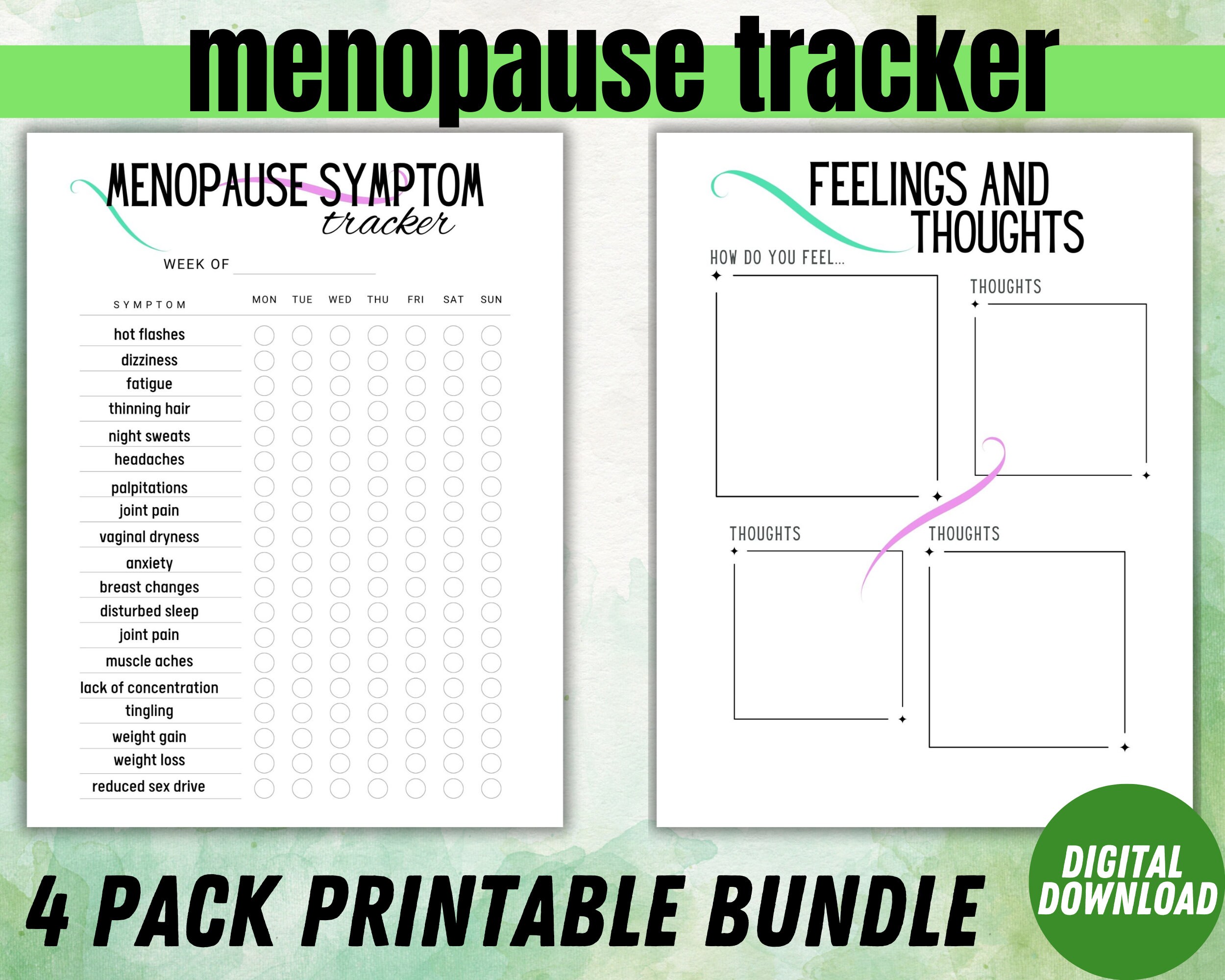 Menopause Tracker, Planner Page, Printable Menopause Sheet, Menopause ...