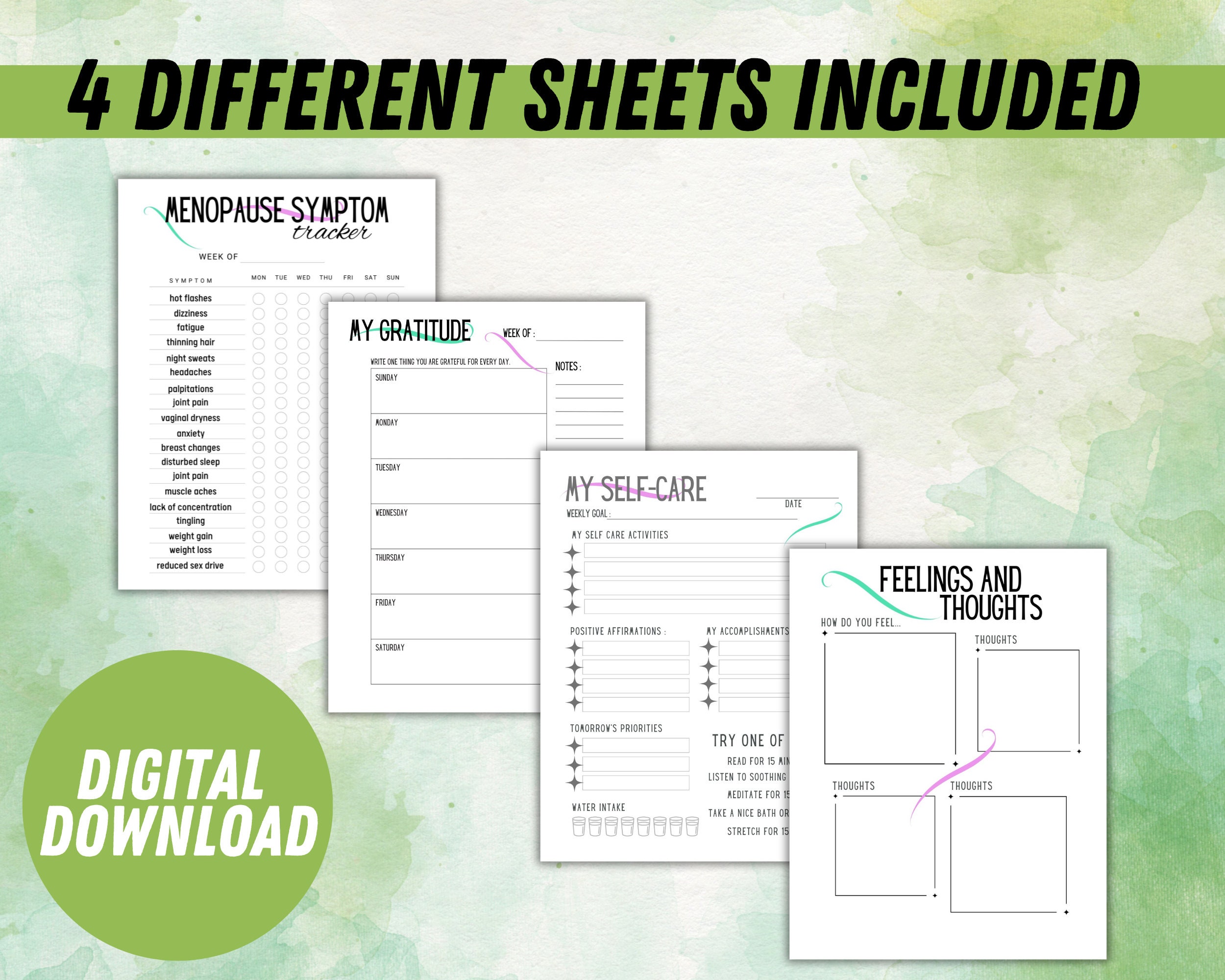 Menopause Tracker, Planner Page, Printable Menopause Sheet, Menopause ...