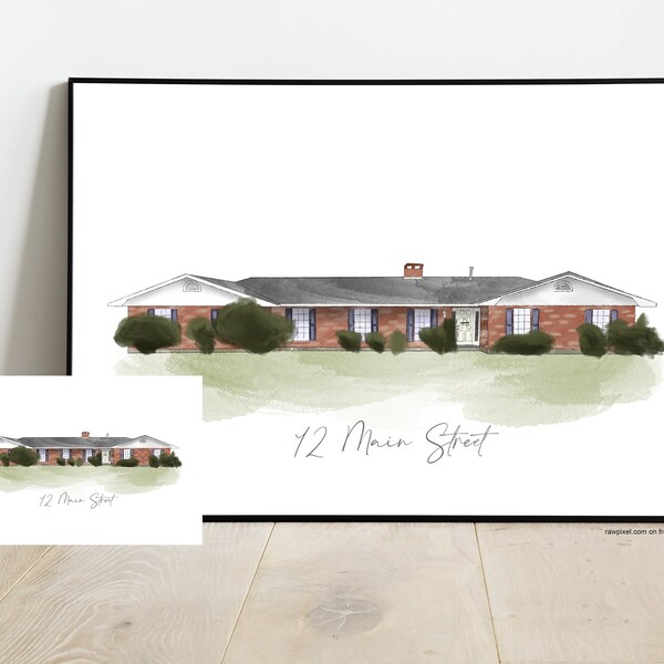 Custom House Portrait - Etsy