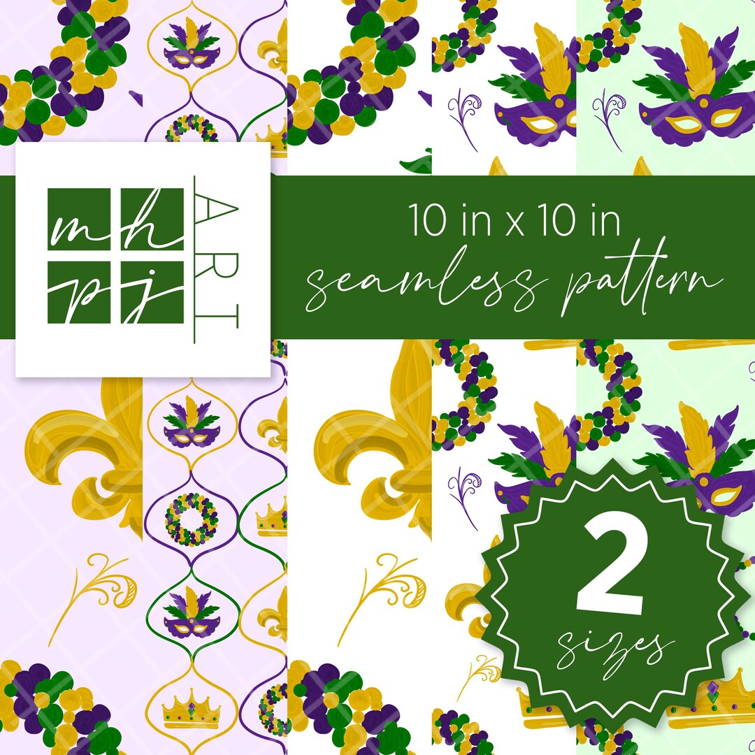 Mardi Gras Seamless Patterns Digital Download - Etsy