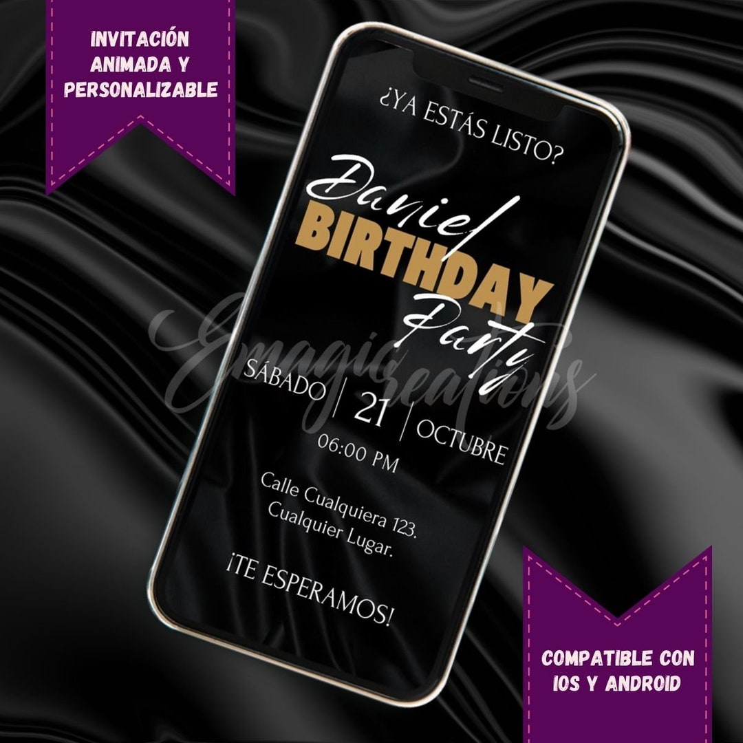 Invitación Digital Cumpleaños Personalizada Tarjeta Animada Invitación ...
