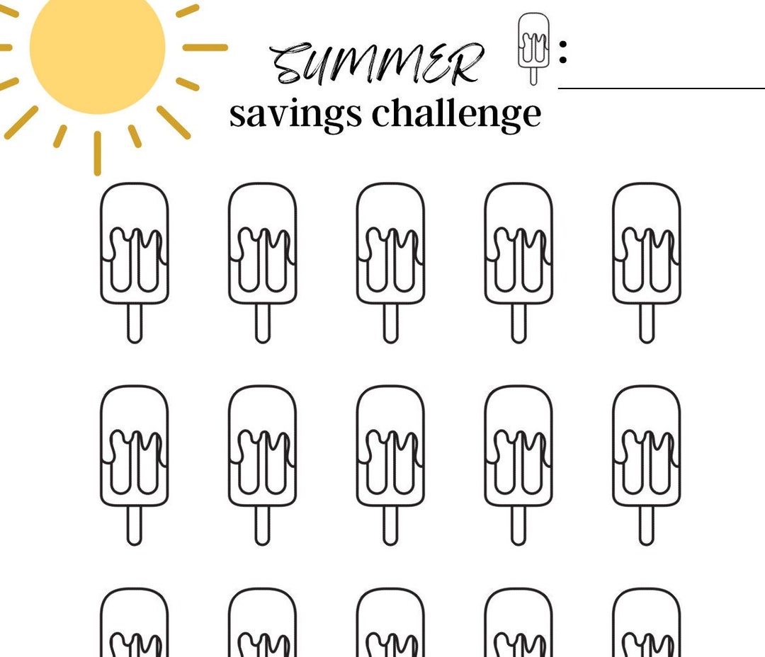 Summer Savings Tracker Popsicles | A6 Savings Challenge | Money Saving ...