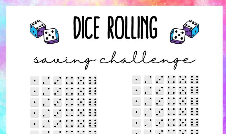 Roll the Dice Savings Challenge Money Tracker Printable A6 Digital ...