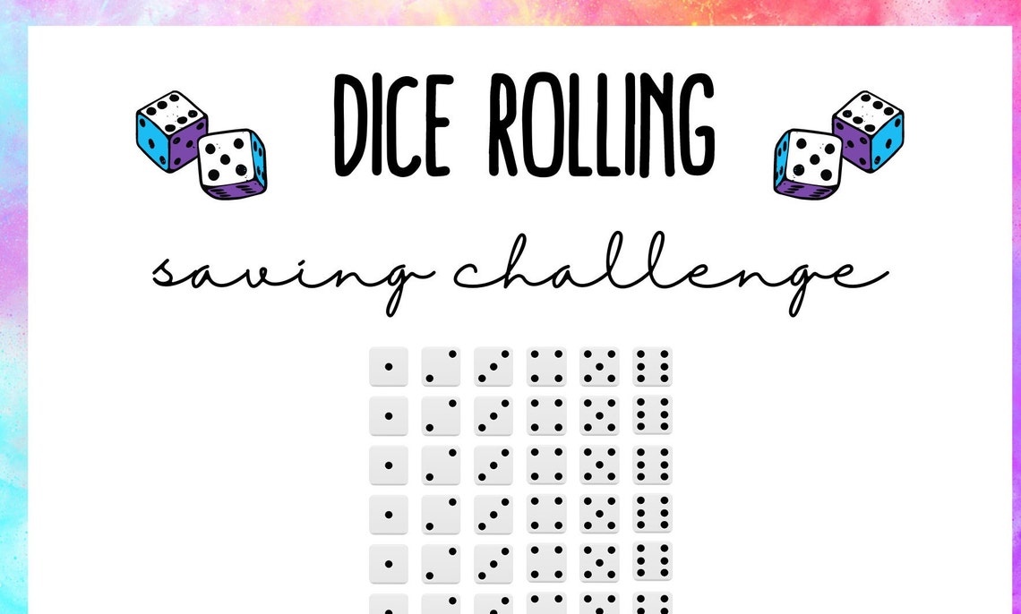 Roll the Dice Savings Challenge Money Tracker Printable | A6 Digital ...