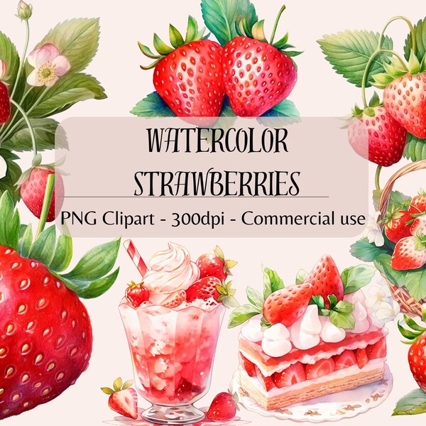 Strawberry Blossom Clipart - Etsy