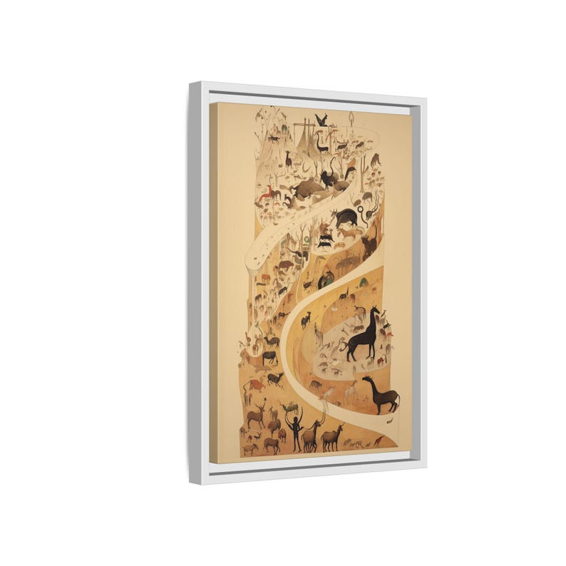 Prehistoric Animal Evolution Canvas Print | Sepia Paleoart Timeline ...