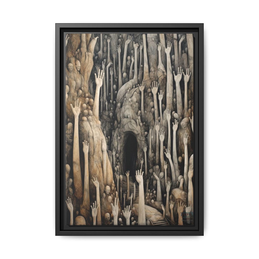 The Ascent of Shadows | Surreal Underworld Wall Art | Mythic Cave of ...