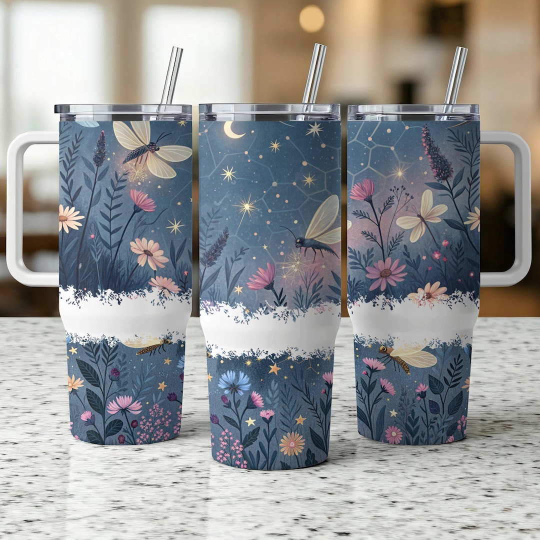 Floral Firefly 40 Oz Tumbler Wrap PNG (digital Download) - Etsy