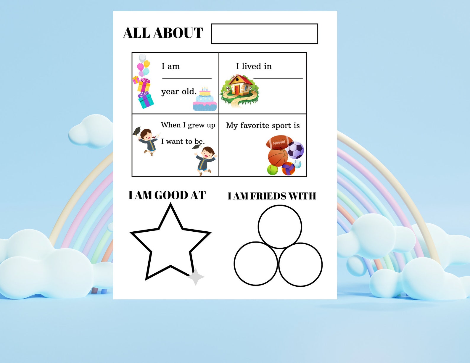 All About Me | Printable Activity | All About Me Printable | All About ...