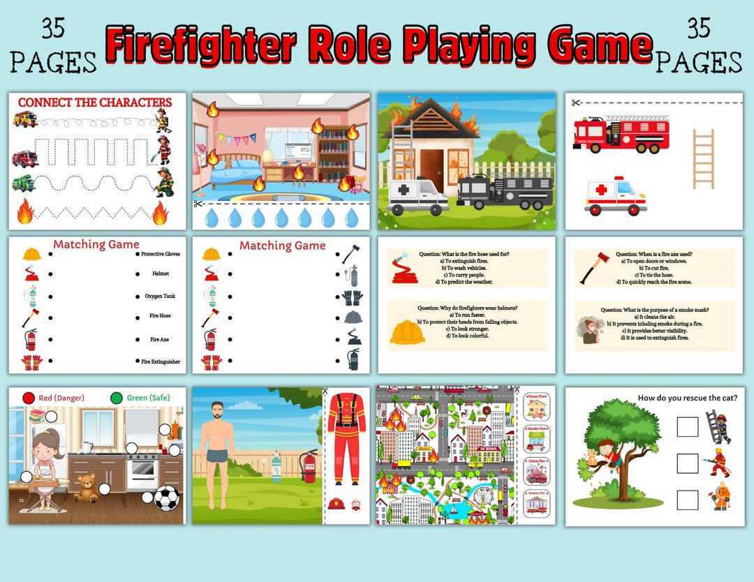 Fire Station Pretend Play Printables,firefighter Dramatic Play ...