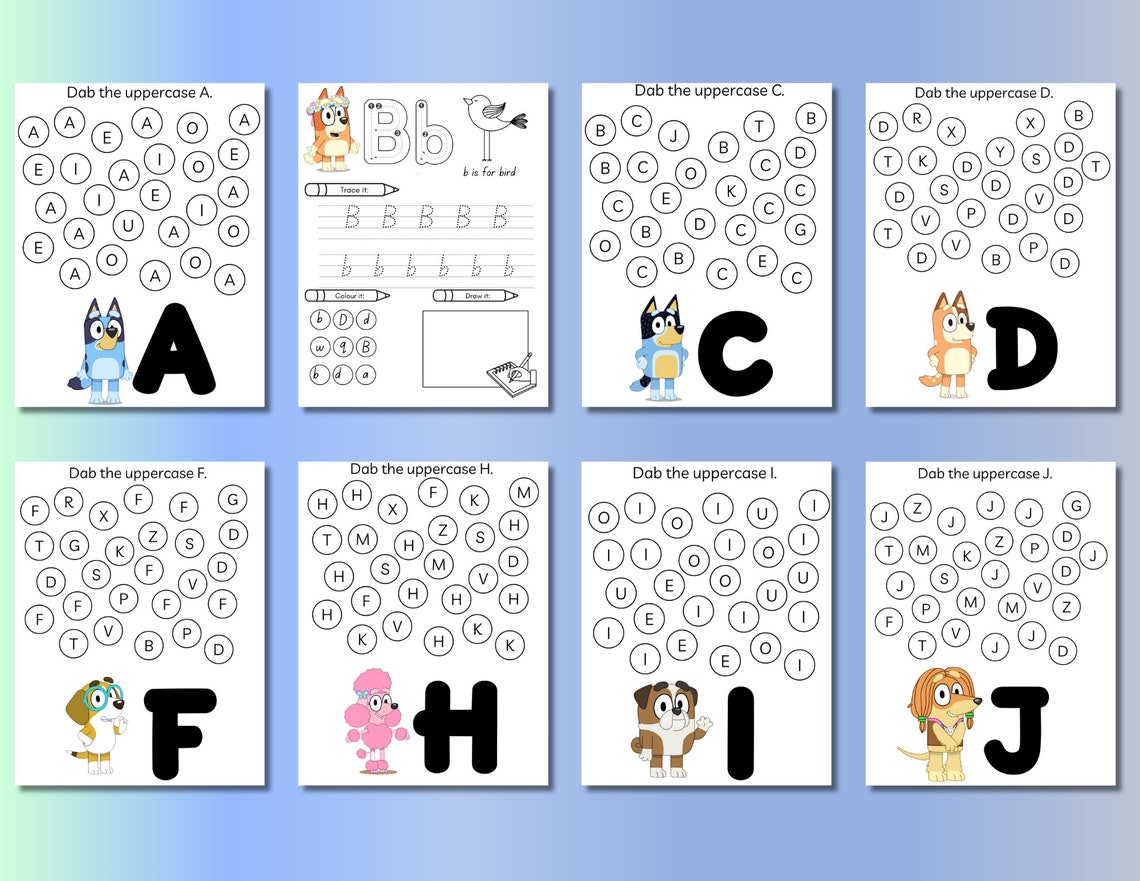 Bluey Busy Book,alphabet Busy Book,bluey Activity Book,bluey Activity ...