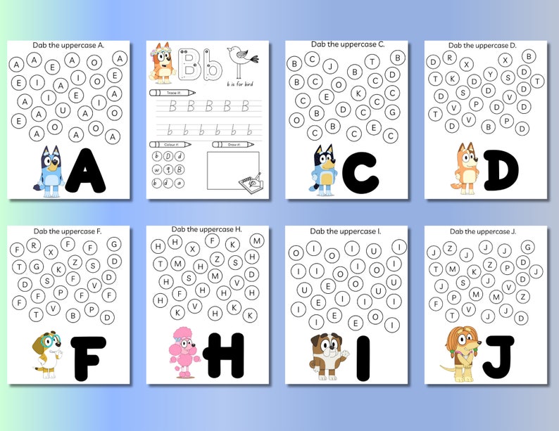 Bluey Busy Book,alphabet Busy Book,bluey Activity Book,bluey Activity ...