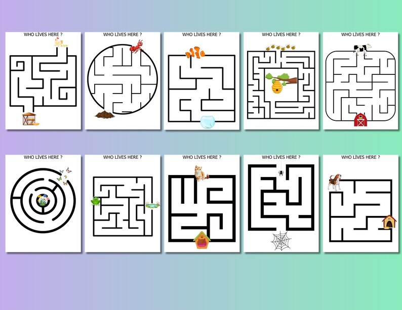 Animals and Homes Matching Activity, Who Lives Here Associations ...