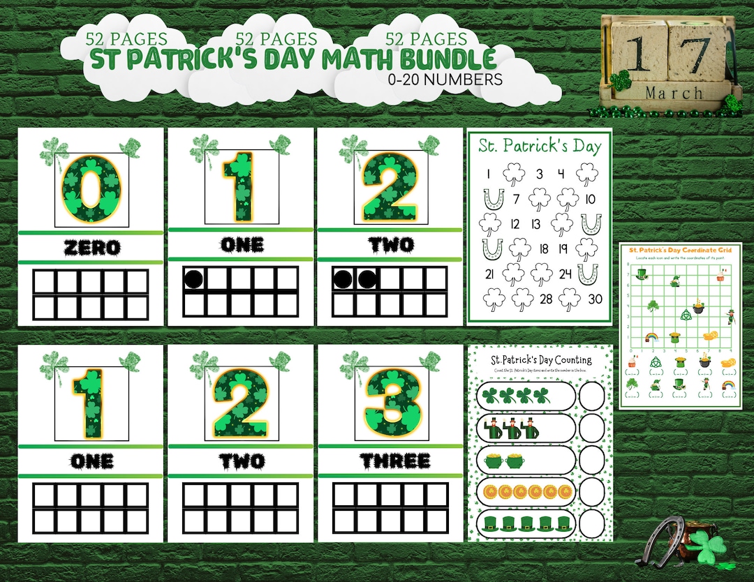 St. Patrick's Day Math Bundle,st Patrick Busy Bin,math Worksheet ...