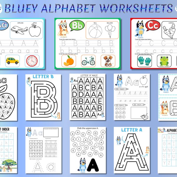 Bluey Busy Book,alphabet Busy Book,bluey Activity Book,bluey Activity ...
