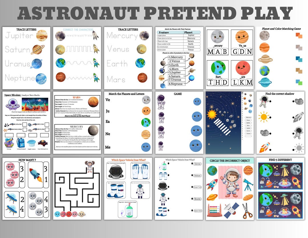 Astronaut Pretend Play,space Dramatic Play,astronaut,space Station ...