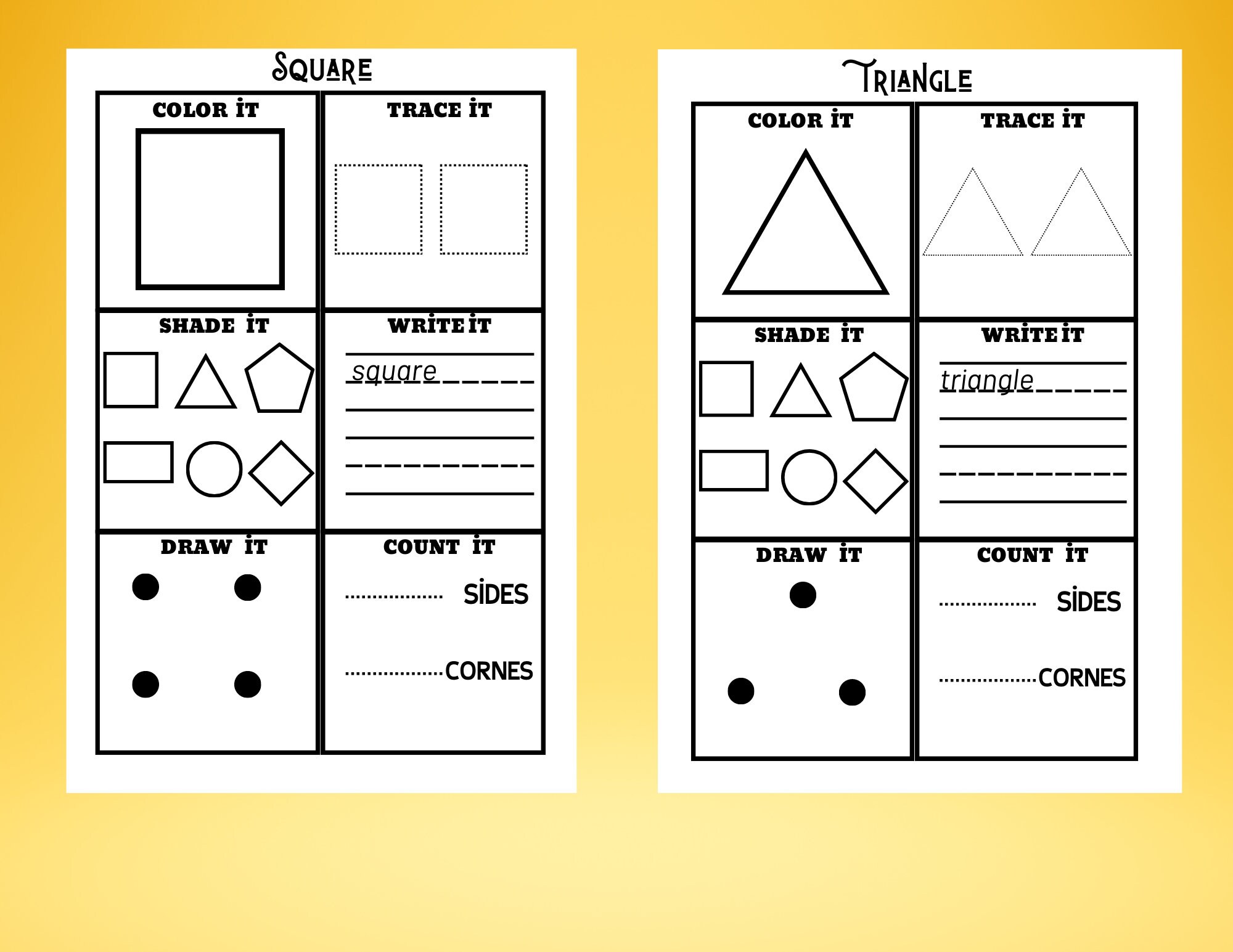 Geometric Shapes,shape Recognition,learning Geometry,shape Workbook ...