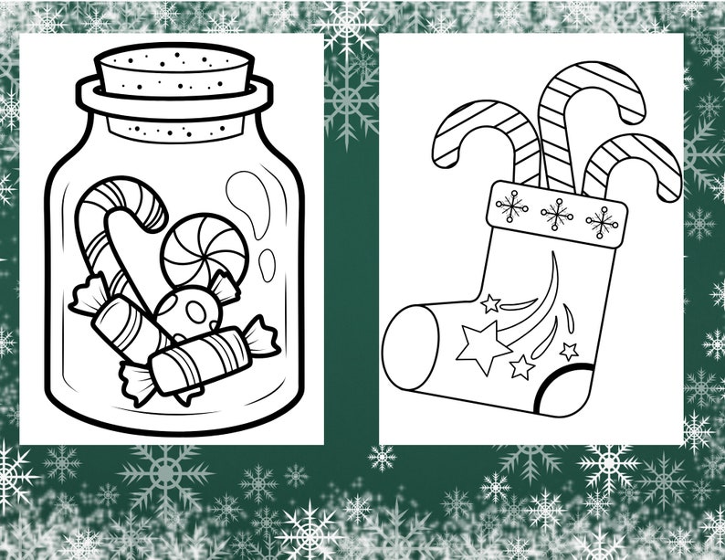 Christmas Coloring Pages, 95 Pages, Digital Download Printable Coloring ...