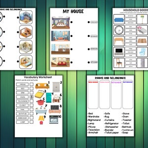 Toddler Busy Book,preschool Curriculum, Household Things Sorting ...
