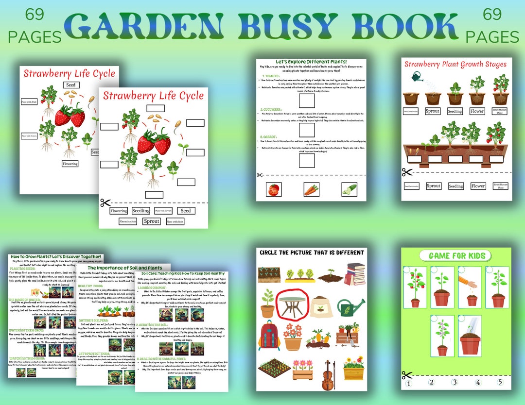 Garden Busy Book,printable Quiet Books,toddler Activities,morning Busy ...