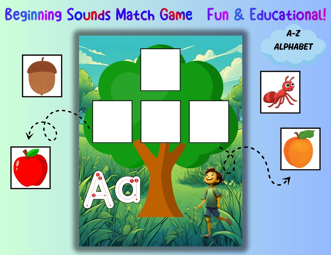 Beginning Sounds Letter Match Game Printable | Alphabet Phonics ...