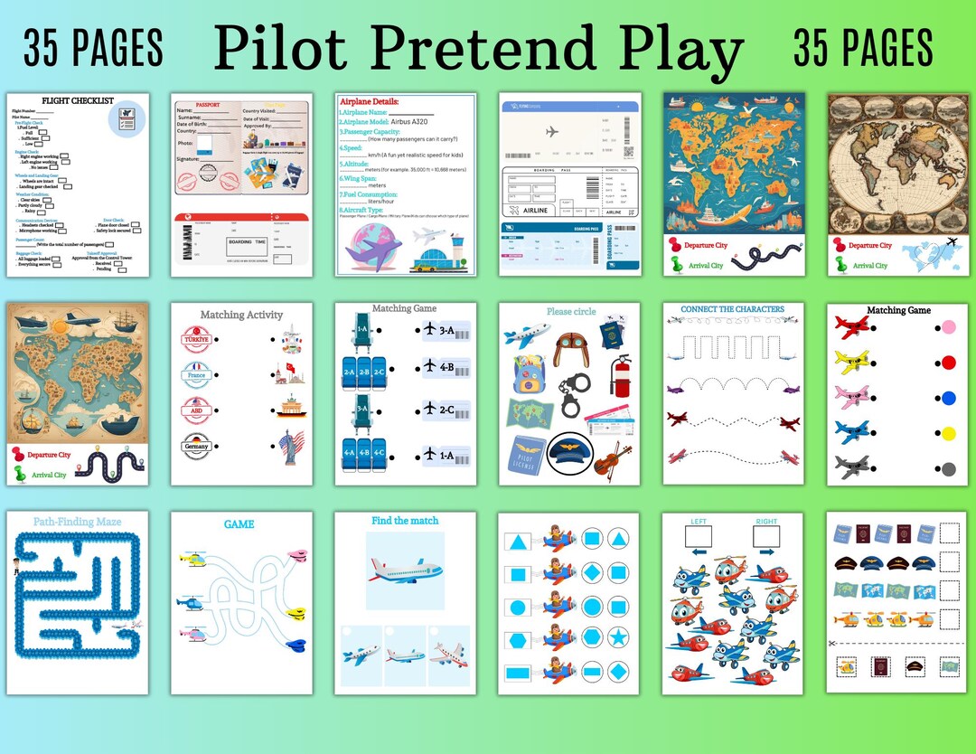 Pilot Pretend Play, Toddler Activities, Preschool Printables ...