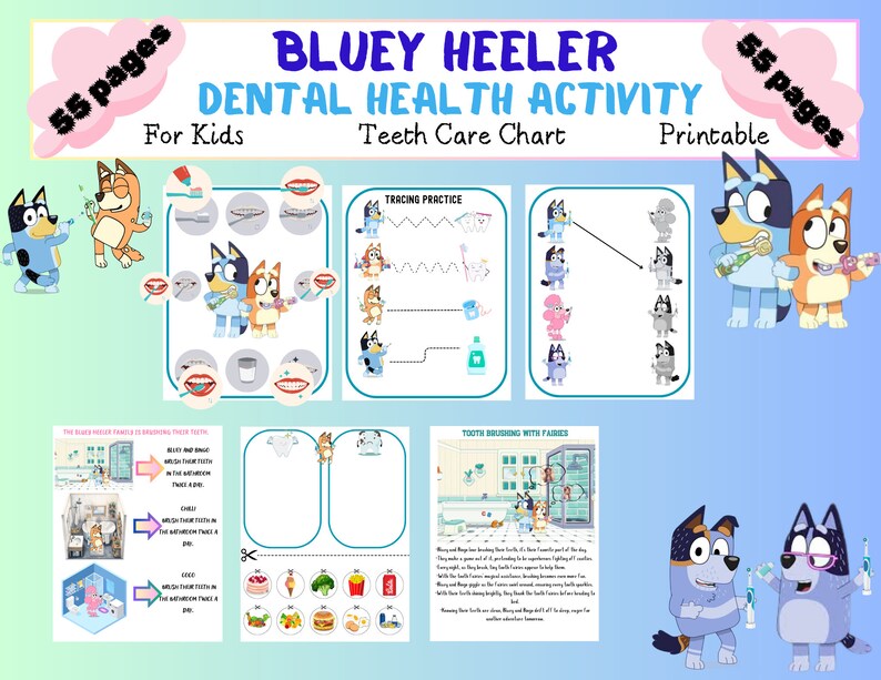 Bluey Heeler Dental Health,oral Hygiene,teeth,bluey Heeler Activity ...