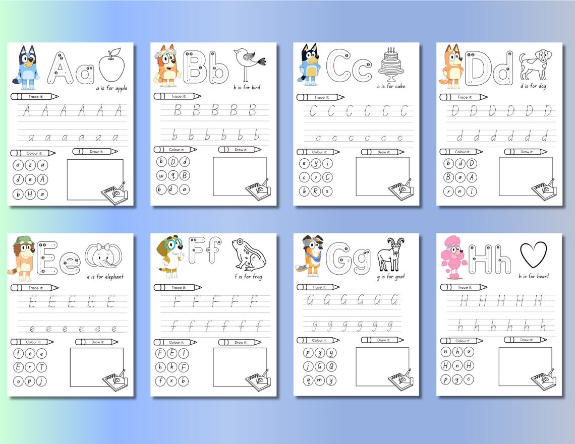 Bluey Busy Book,alphabet Busy Book,bluey Activity Book,bluey Activity ...