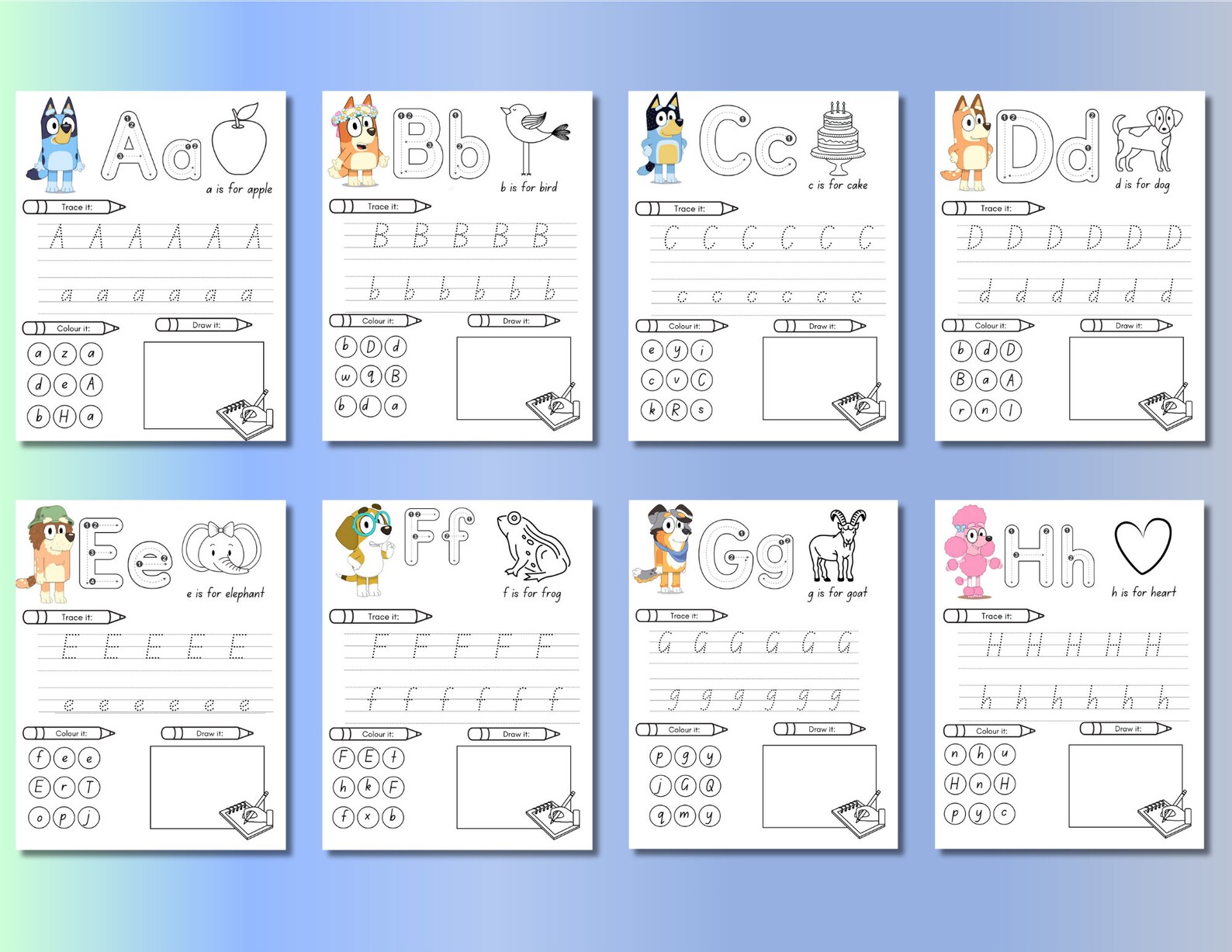 Bluey Busy Book,alphabet Busy Book,bluey Activity Book,bluey Activity ...