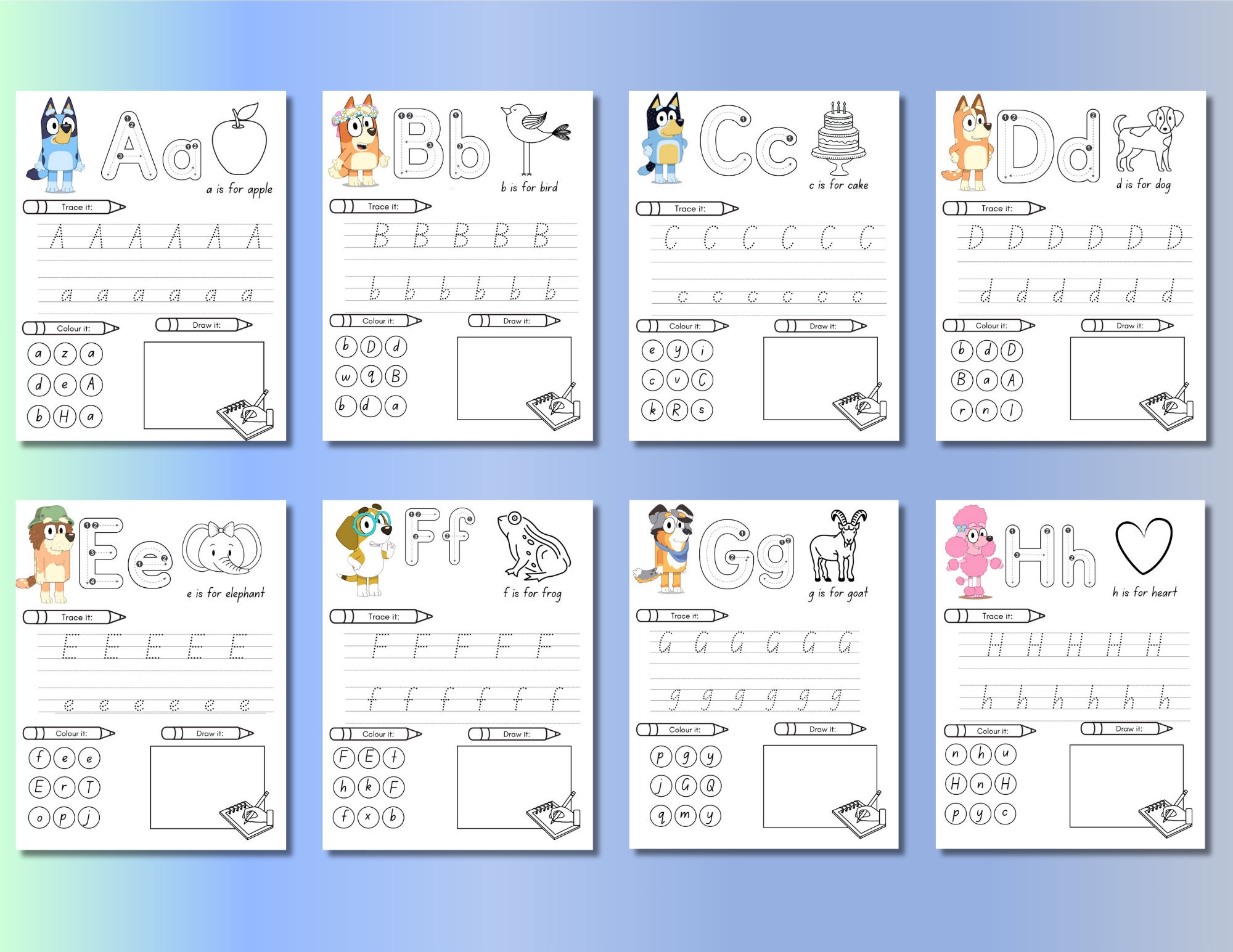Bluey Busy Book,alphabet Busy Book,bluey Activity Book,bluey Activity ...