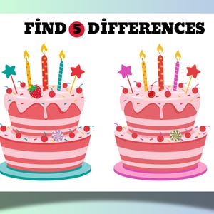 Search and Find Cake Activity Printable -5 Pages I Spy Game for Kids ...